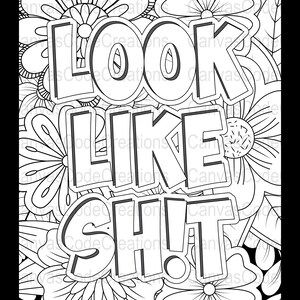 Funny Adult Coloring Page, Instant Download, Sarcastic Humor, Stress ...