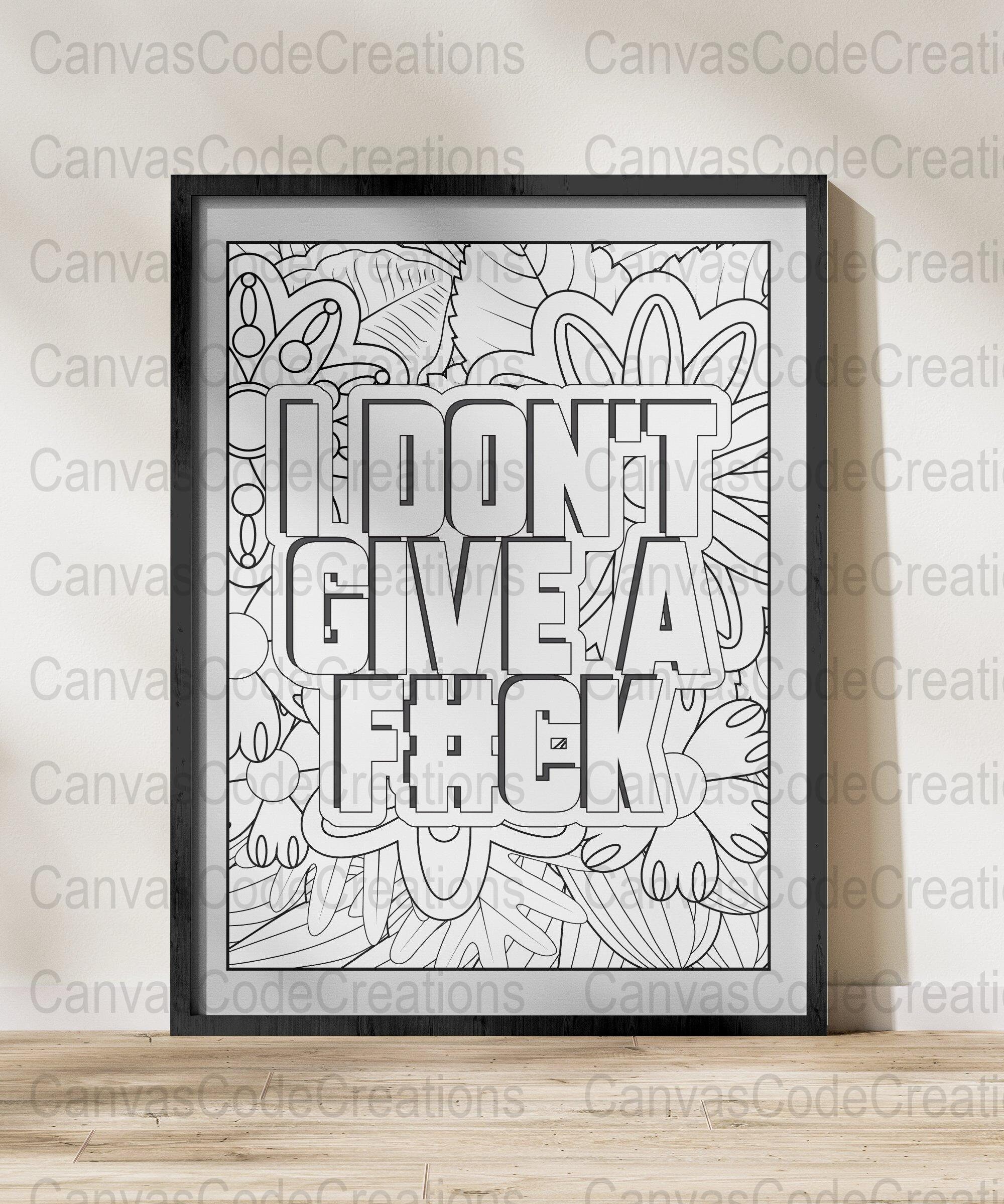 Adult Humor Coloring Page, i Don't Give A Duck Digital Download, Fun ...