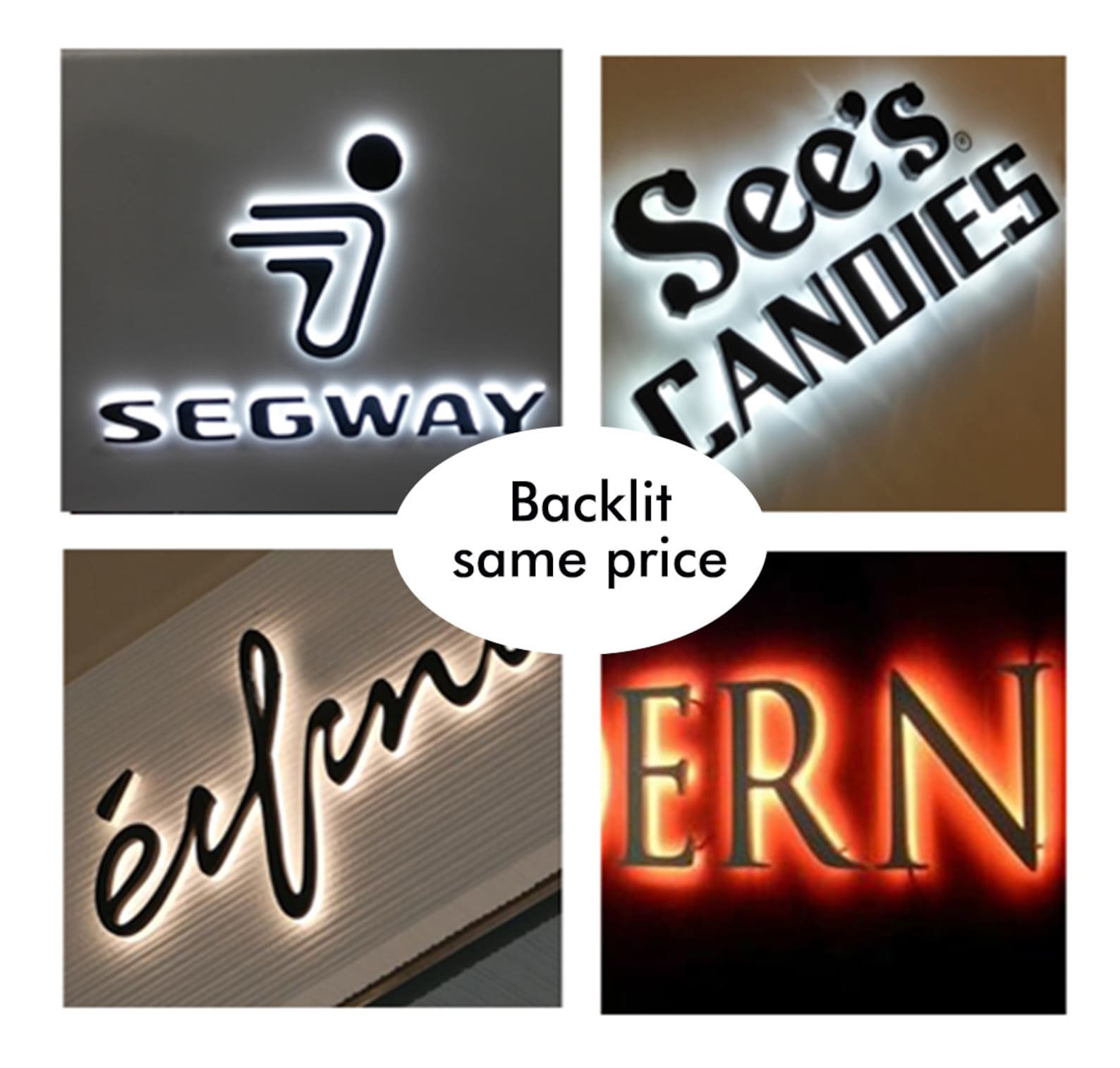Custom LED Channel Letters Logo Store Sign, Aluminum Returns(sides) and ...