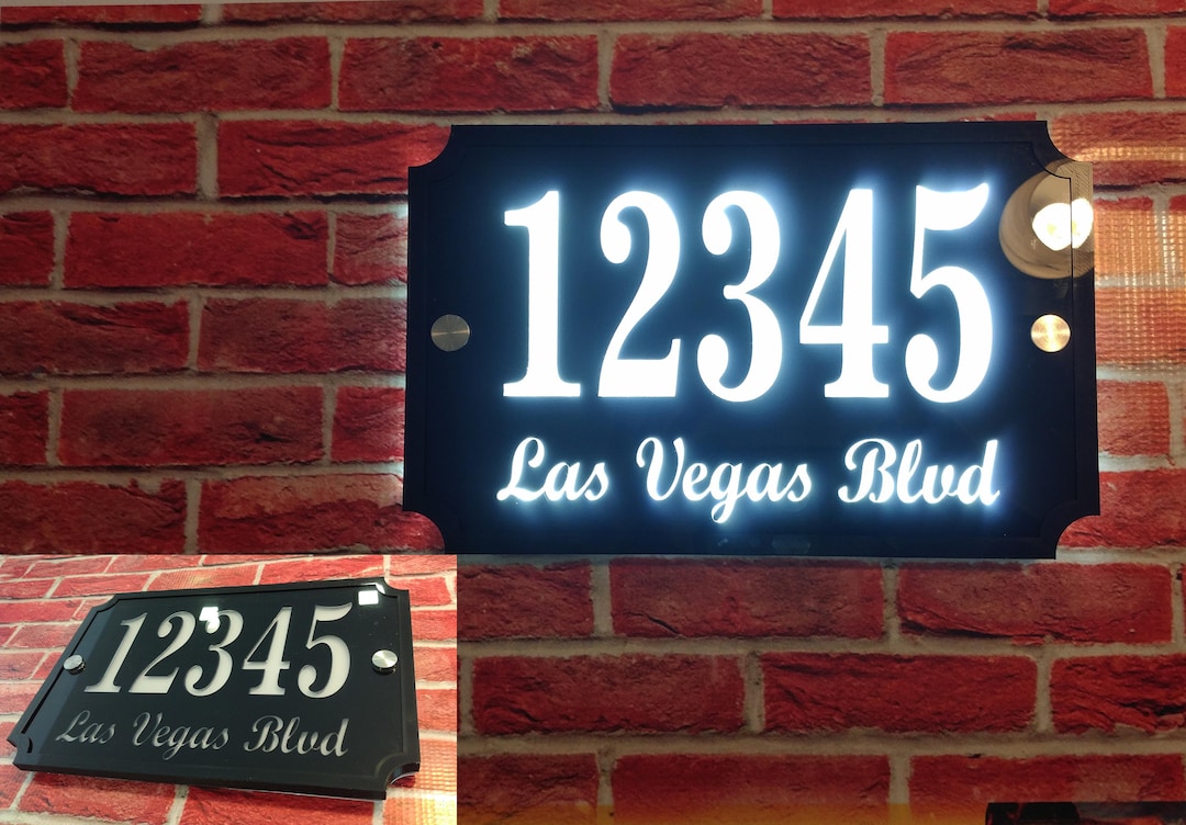 Custom LED House Number Sign, Illuminated Address Plaque - Etsy