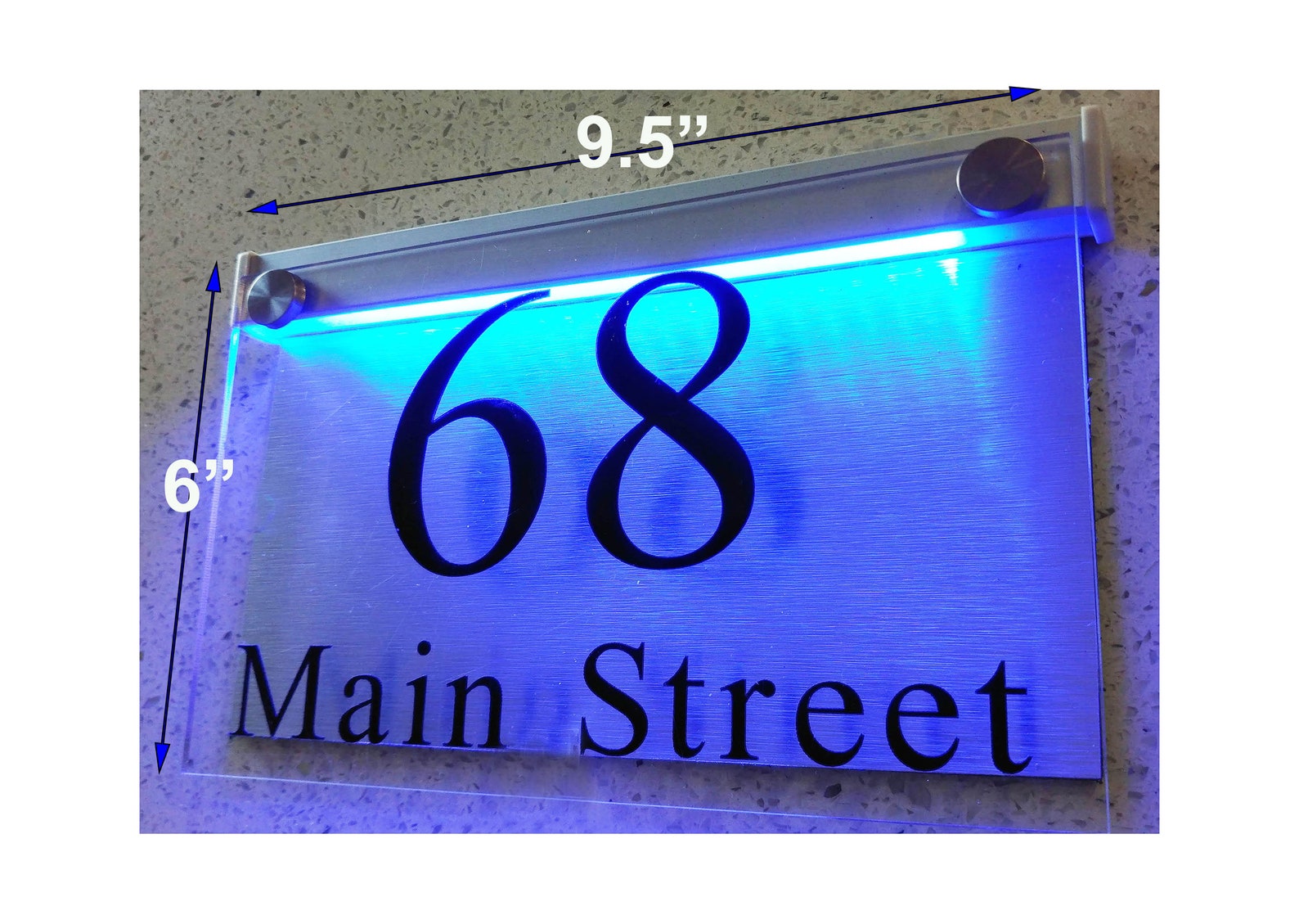 LED Modern House Numbers Address Plaque Acrylic and Brushed | Etsy