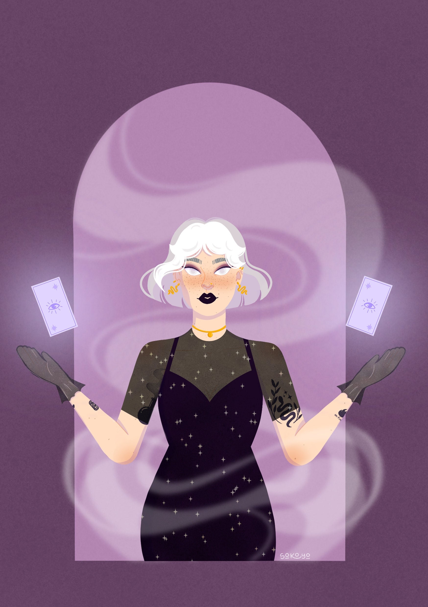 La Divinatrice Illustration Imprimée A5 Divination - Etsy