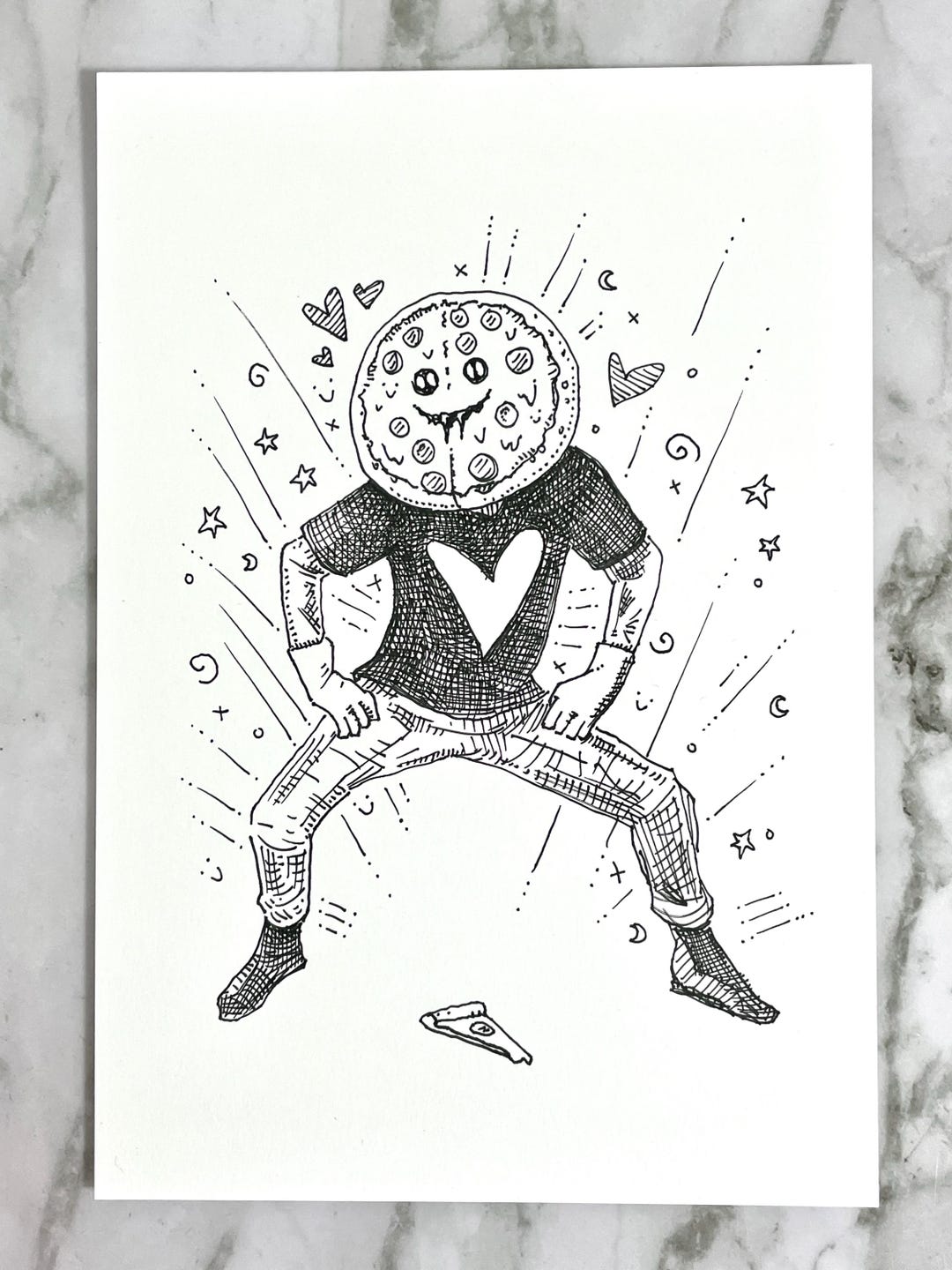 Drawing #77, Dancing Pizzaman by Artist Bryan Eason, Alternate Bazaar ...