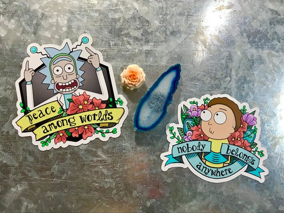 Papercraft Stickers tv show patch sticker custom cute Rick and Morty ...