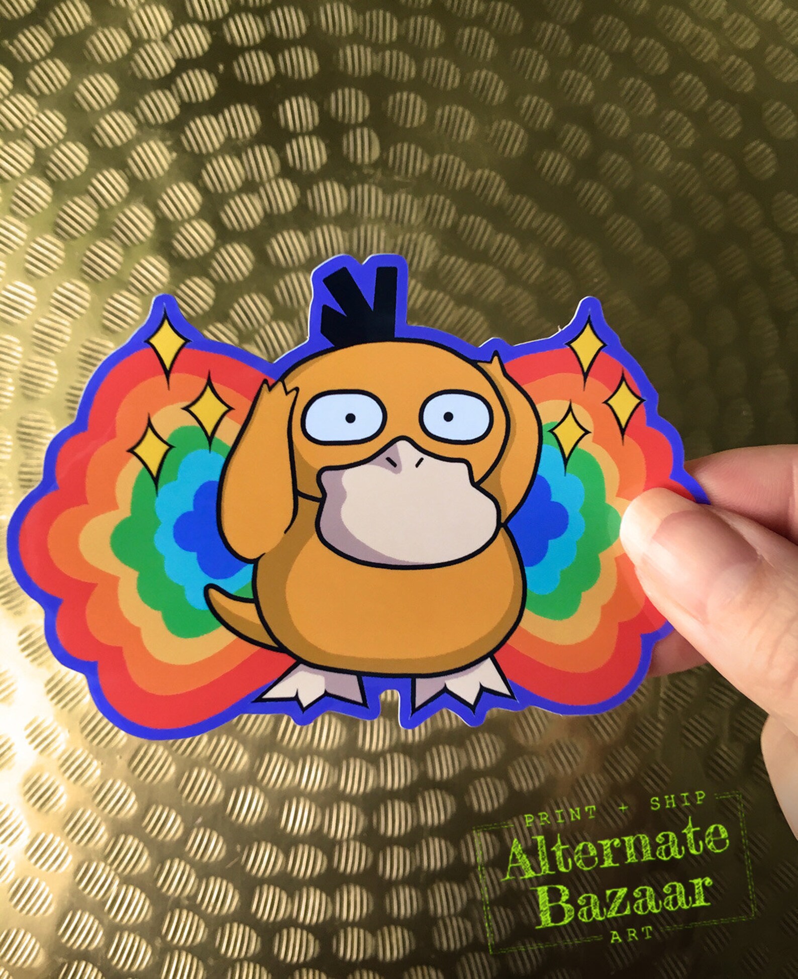 Psyduck Pokemon Stickers con Rainbow inspirado en el programa | Etsy