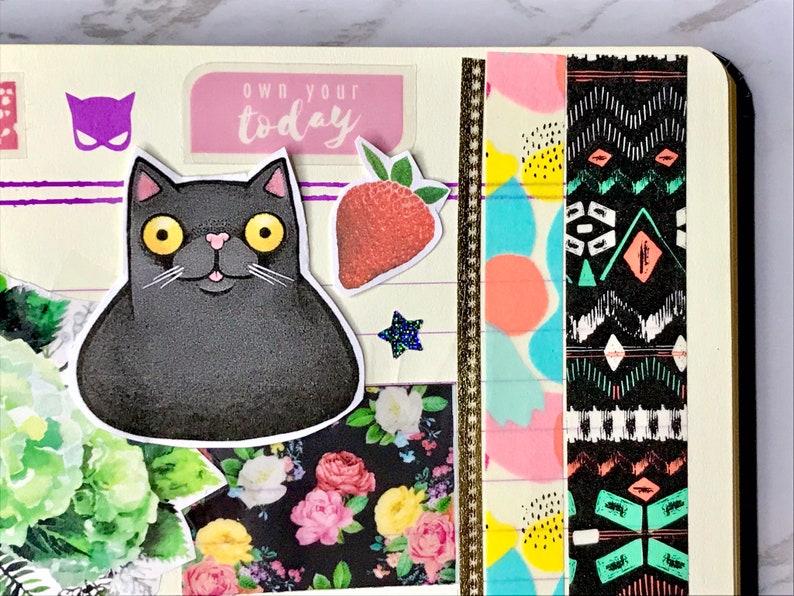 Printable Cartoon Sticker Sheet. Alternate Bazaar Art Lean Cat - Etsy