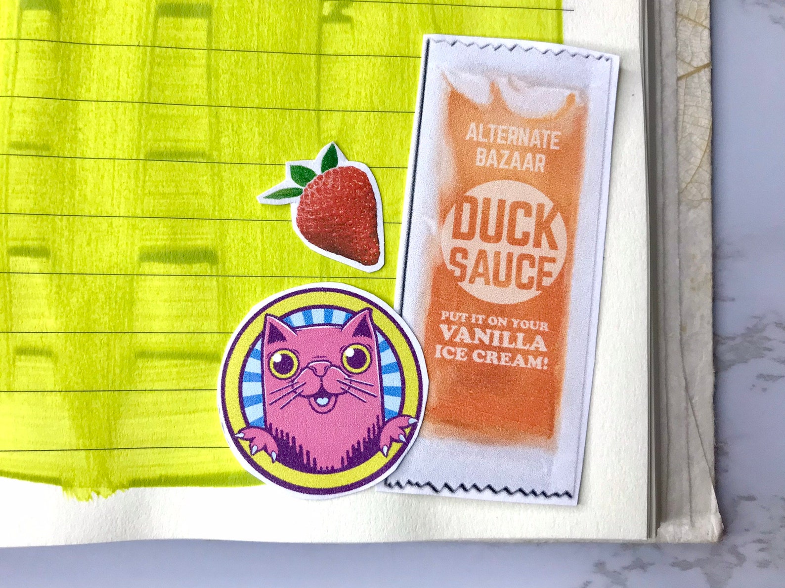 Printable Cartoon Sticker Sheet. Alternate Bazaar Art Lean Cat - Etsy