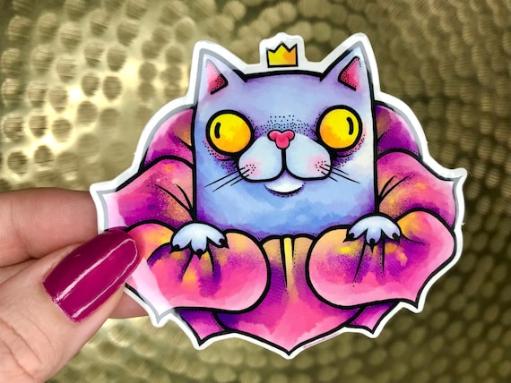 Derpy Princess Cat Sticker. Waterproof Stickers of Kitty | Etsy