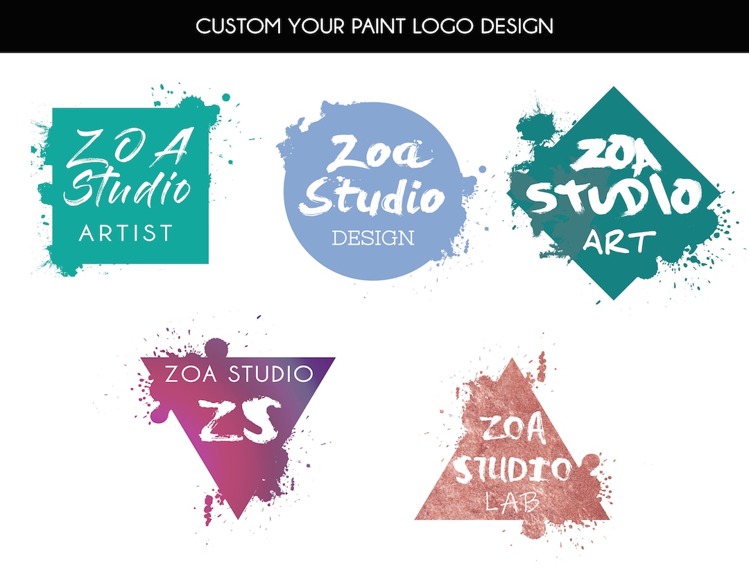 Custom Your Paint Splatter Premade Logo Design. Artistic Business and ...