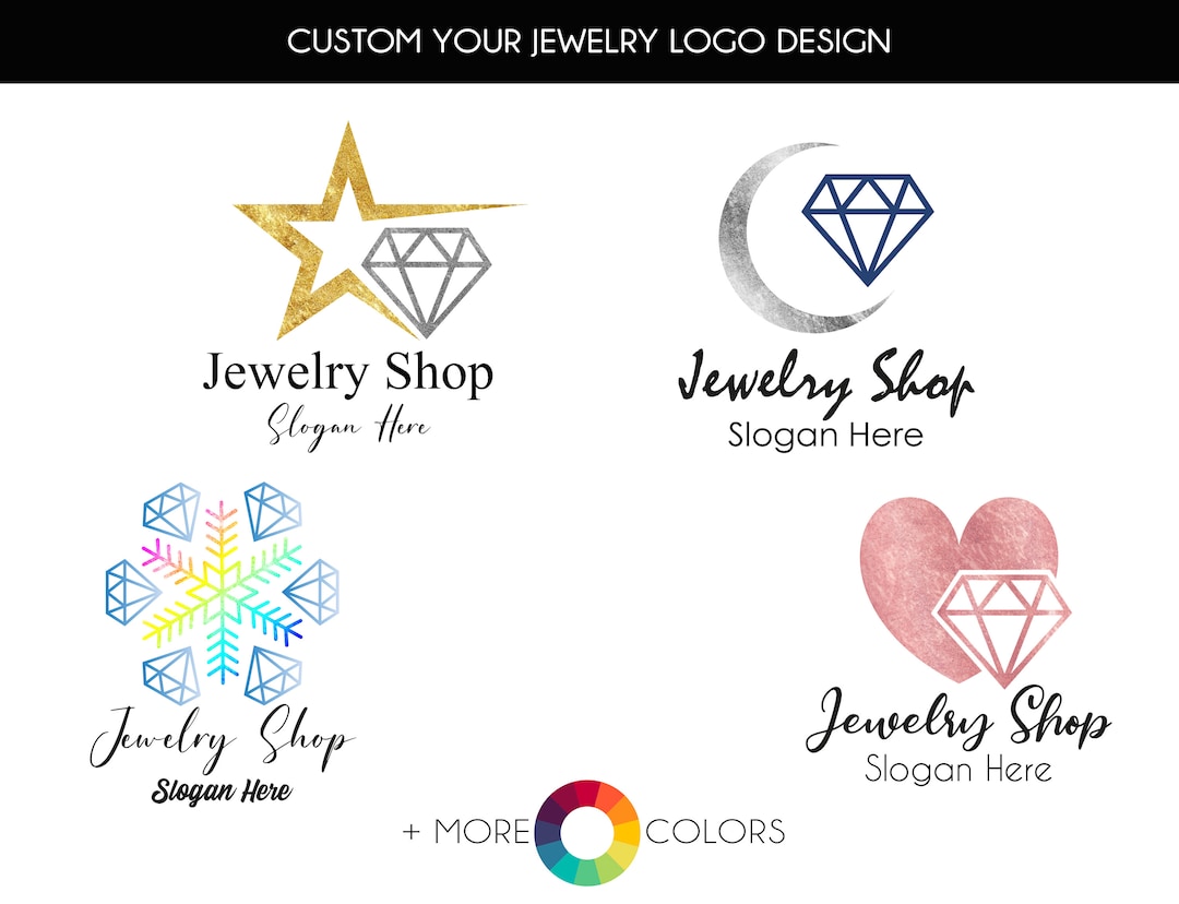 Custom Your Jewelry Logo Design. Jewellery Boutique Branding With a ...