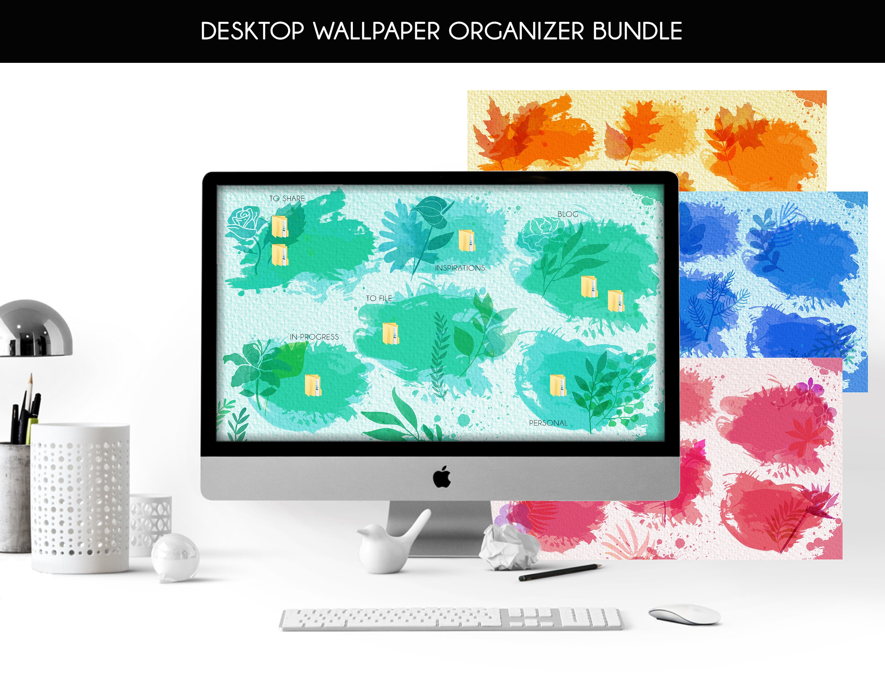 Desktop wallpaper pack. Wallpaper digital planner. Seasonal | Etsy