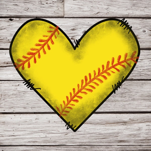 Softball Heart - Etsy