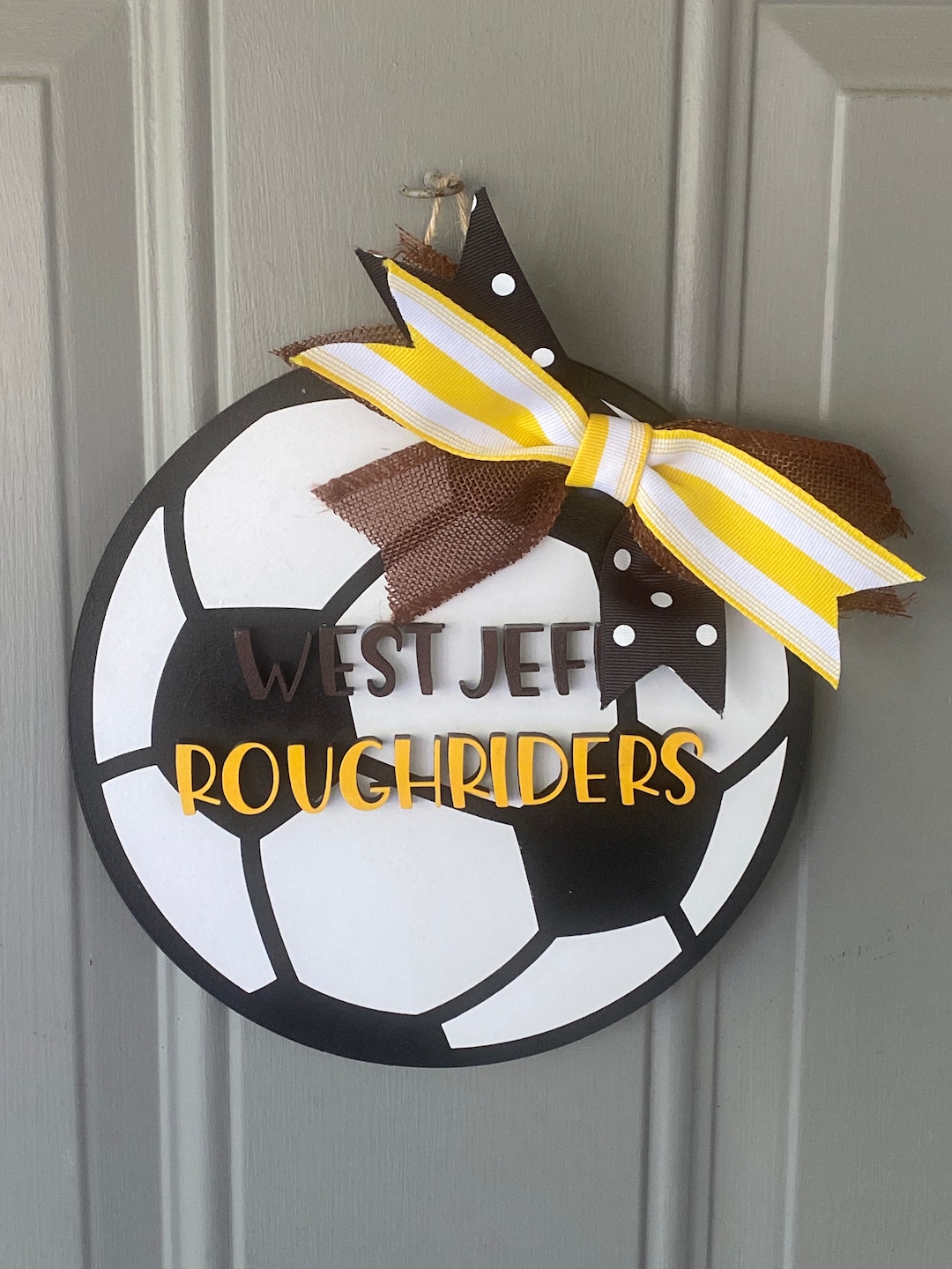Personalized Soccer Ball Door Sign: Custom Team Colors, Kids Room Decor ...