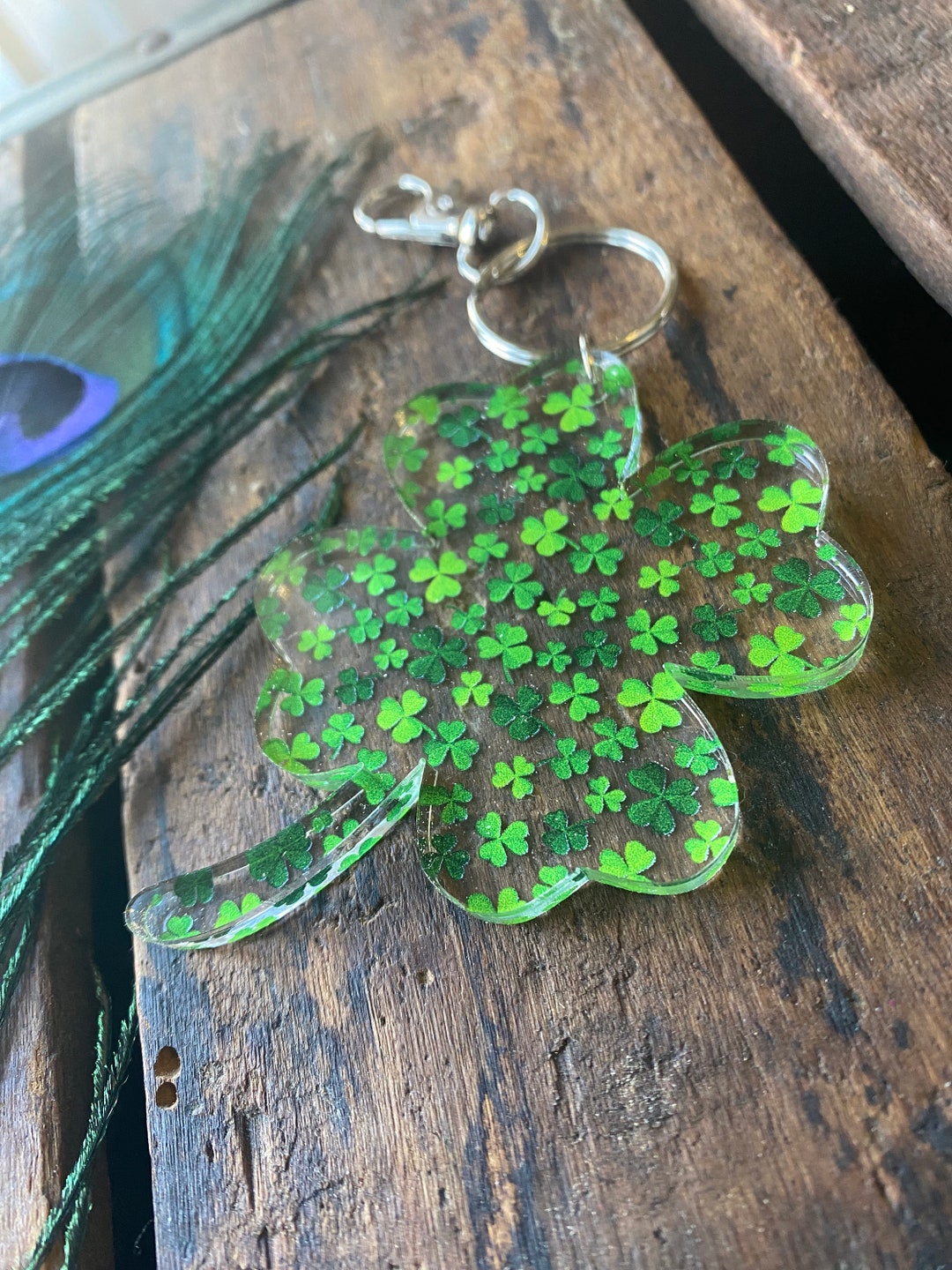 Lucky Keychain, Good Luck Keychain, Shamrock Keychain, Lucky Charm ...