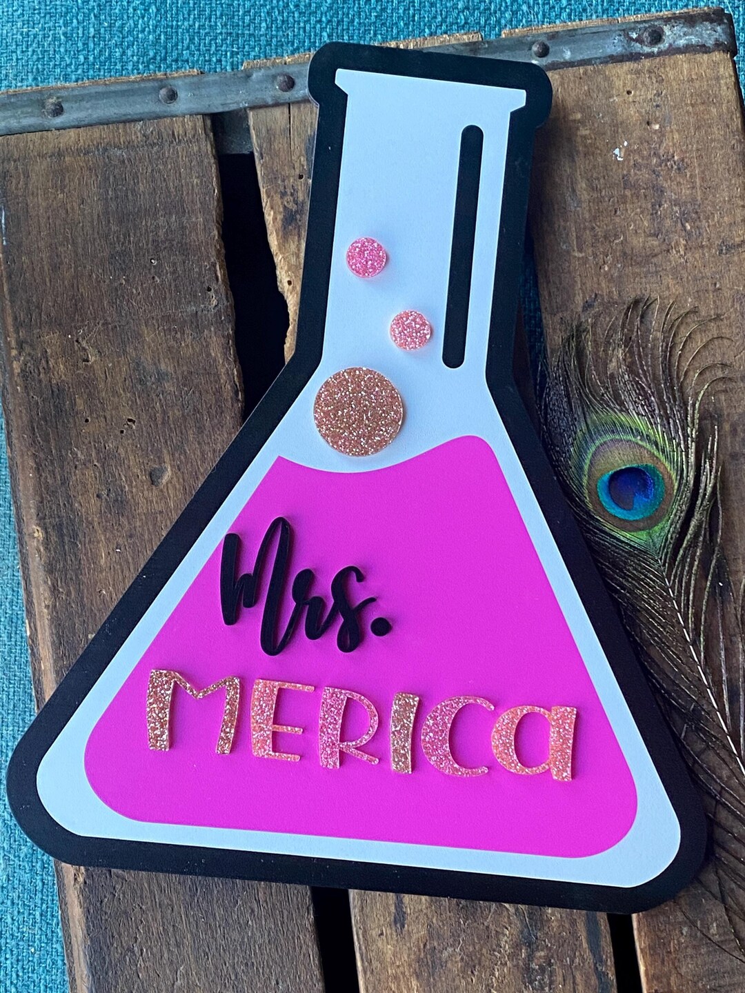 Personalized Science Teacher Sign, Gift for Teacher, 3D Custom Name ...