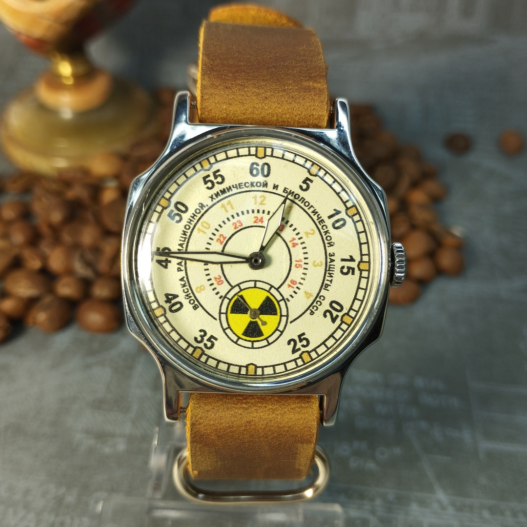 Soviet Watches POBEDA Radiation Troops Vintage Jewerly Mens Watch ...