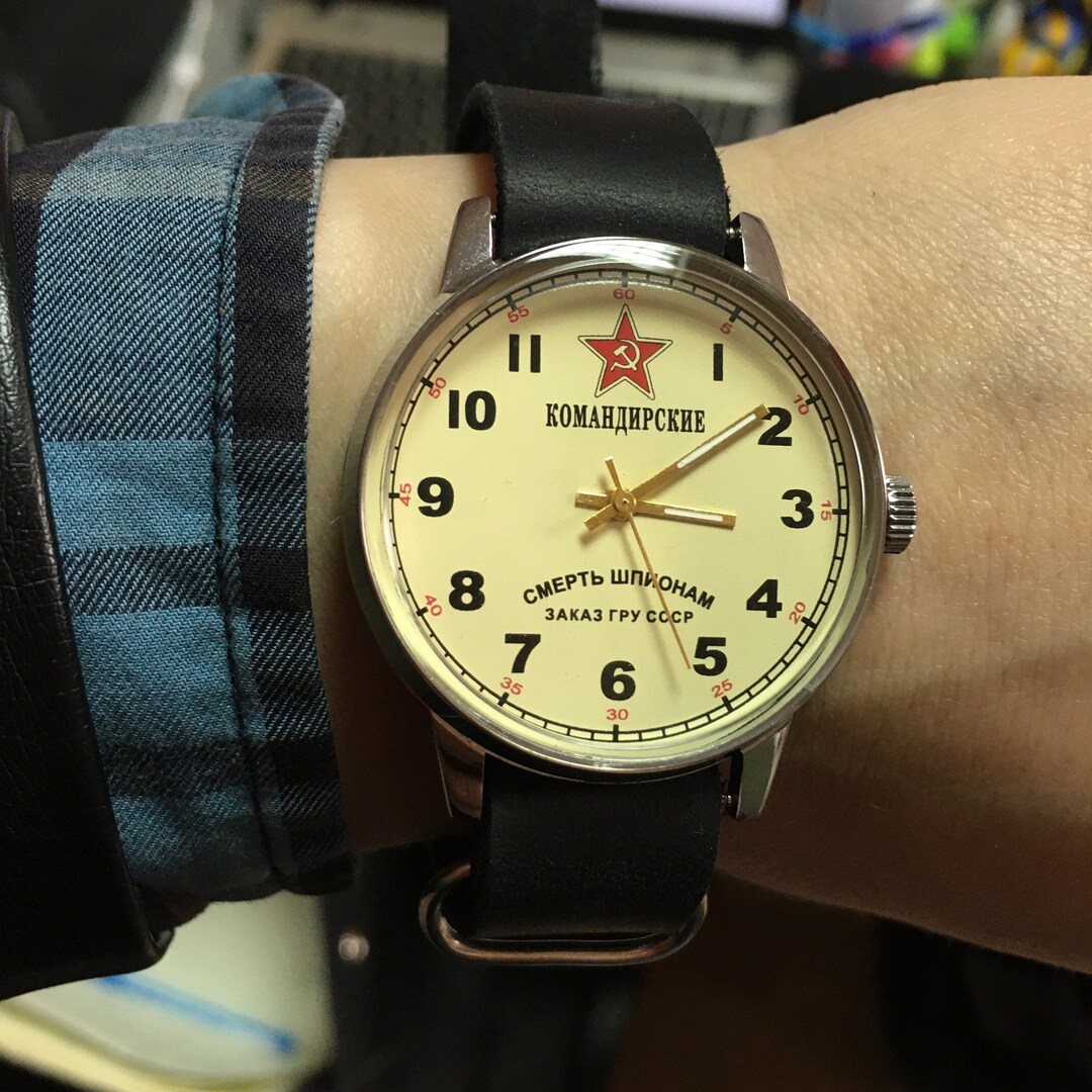 Watch Komandirskye Soviet Military Watches , Vintage Watch Analog Mens ...