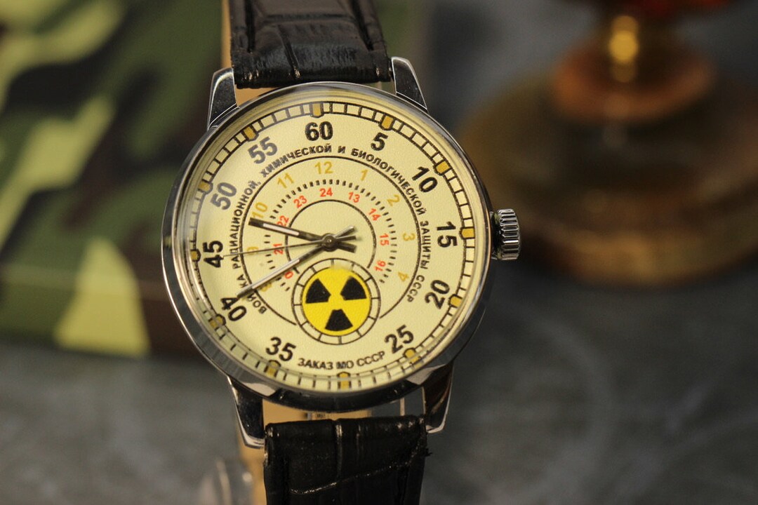 Analog Soviet Watch Pobeda ZIM Radiation Troops Watch, Mens Rare Watch ...
