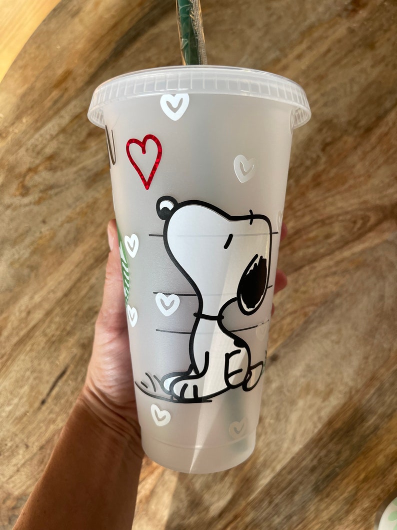 Snoopy Coffee Cup Peanuts Coffee Cup Personalized Cold Cup - Etsy