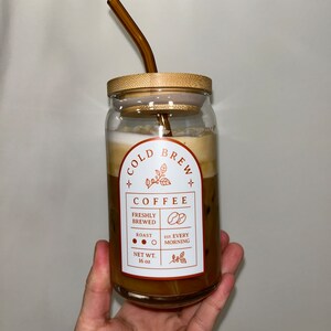 Cold Brew Can Glass, Coffee Label Can Glass - Etsy