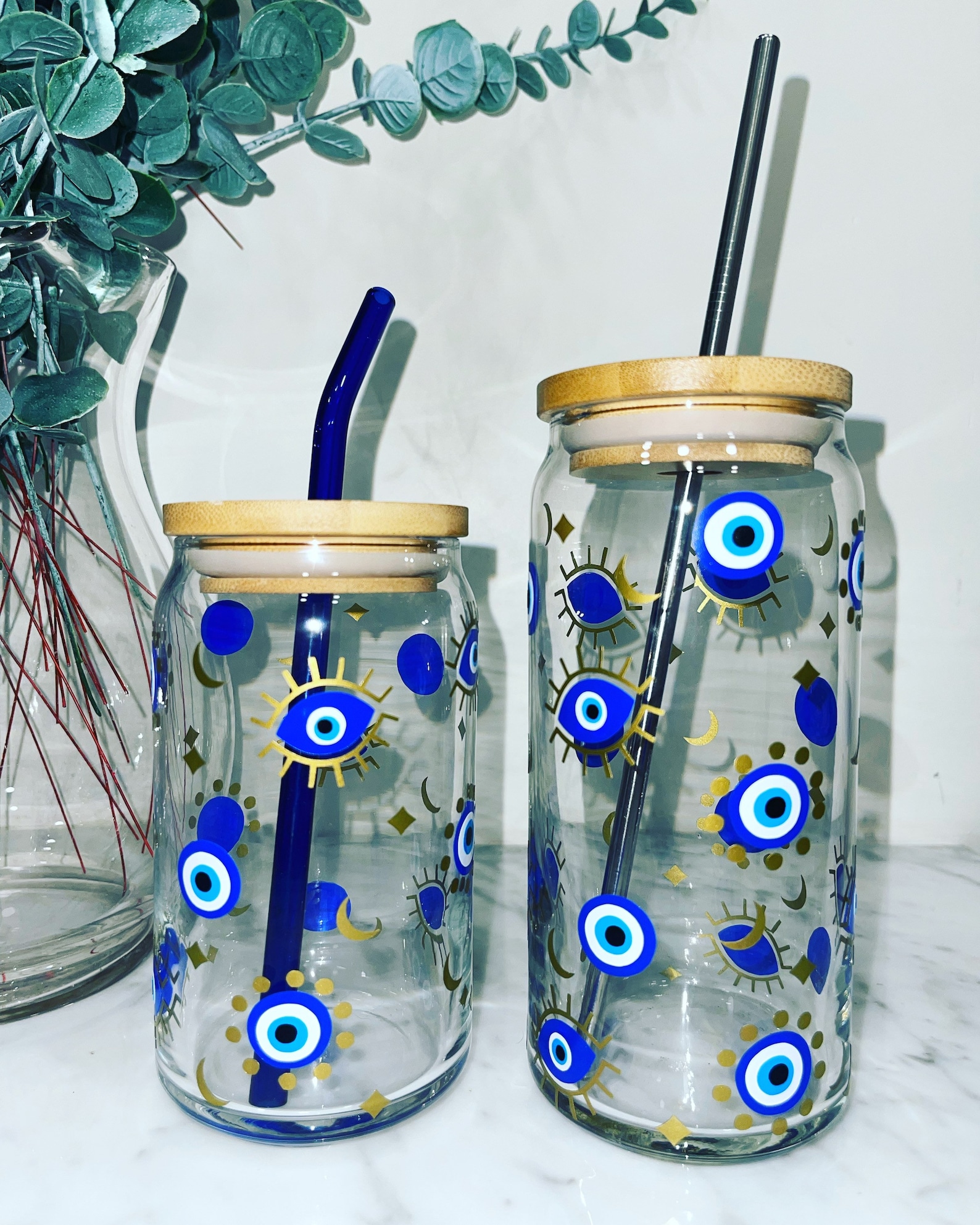 Evil Eye Beer Can Glass Evil Eye Glass Coffee Cup - Etsy