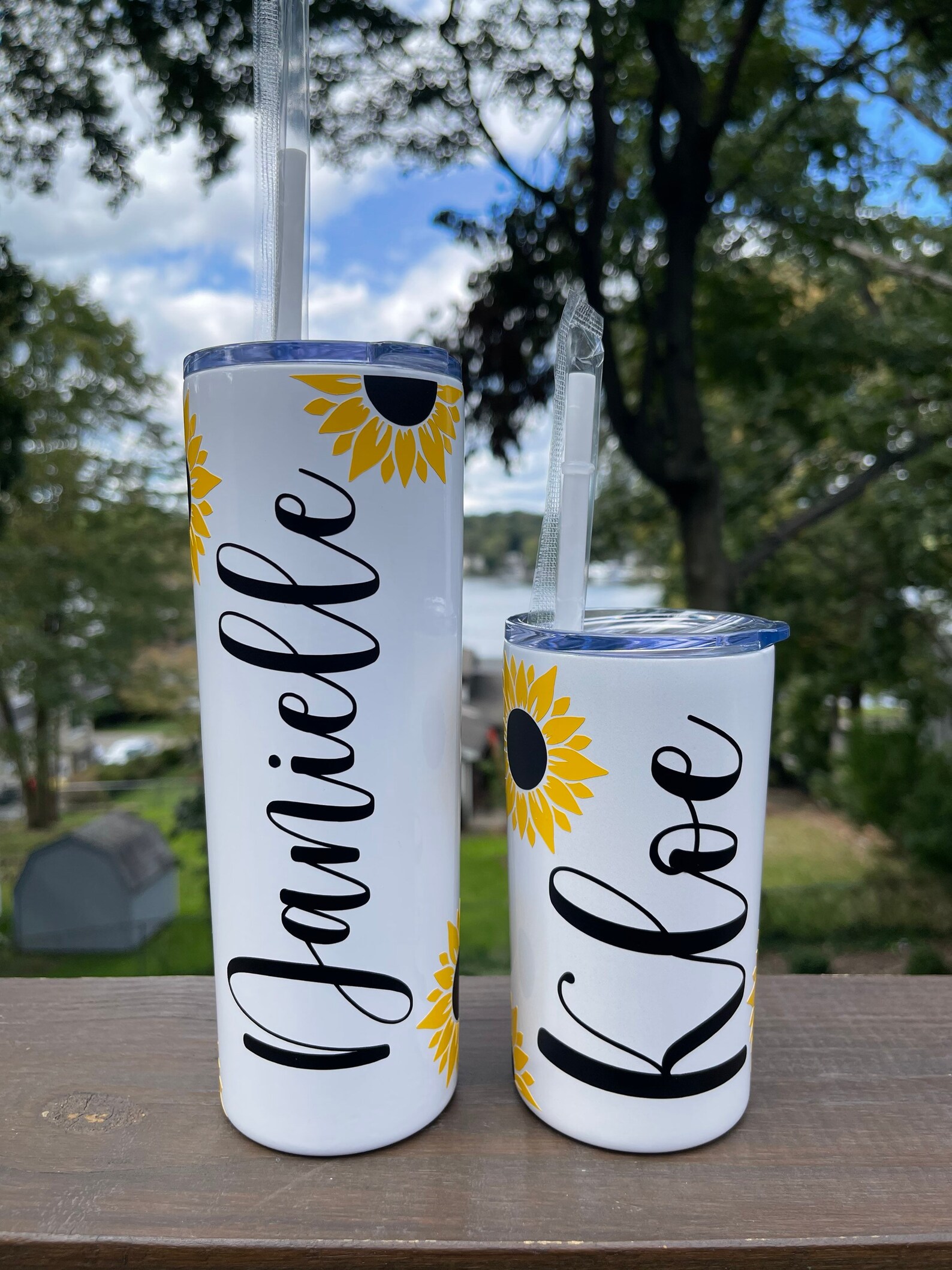Mama And Mini Tumbler Set Mommy And Me Tumbler Set Sunflower Etsy