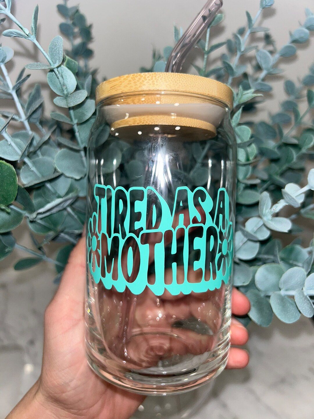 Tired as A Mother Beer Can Glass, Mothers Day Beer Gan Glass - Etsy