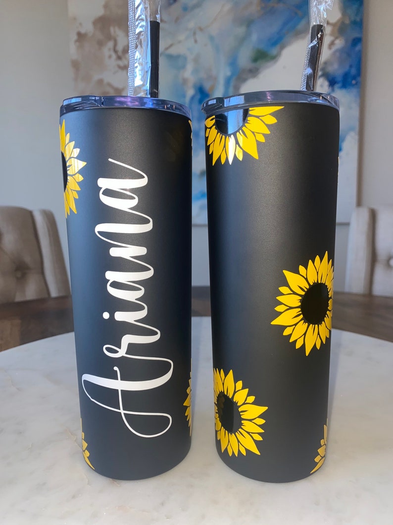 Mama And Mini Tumbler Set Mommy And Me Tumbler Set Sunflower Etsy