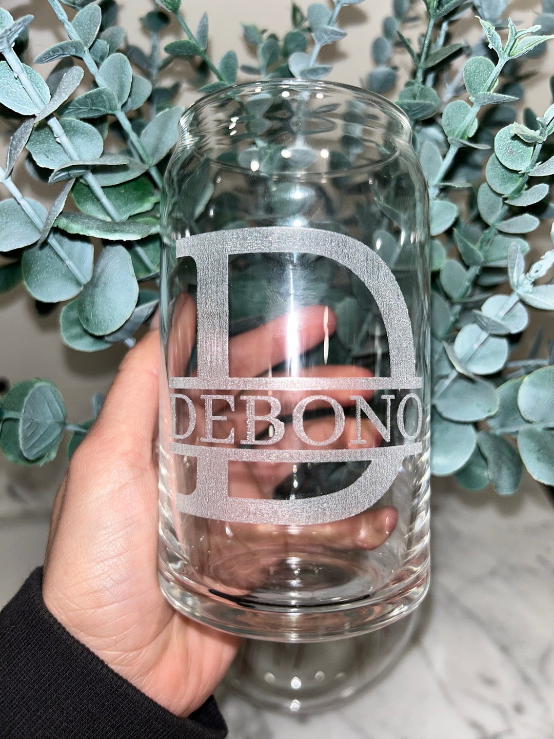 Personalized Beer Can Glass, Groomsmen Beer Glass, Monogrammed Beer ...