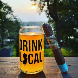 Drink Local Beer Can Glass | Craft Beer Glass | Custom Beer Glass| 16 ...