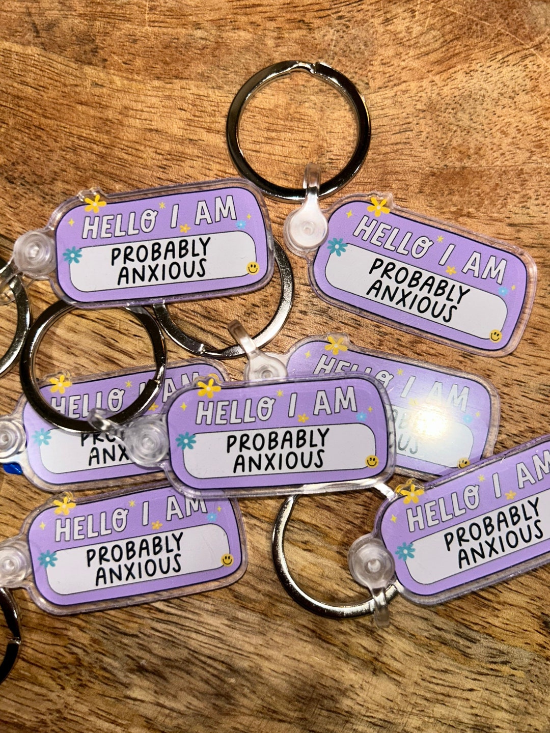 Hello I Am Probably Anxious Keychain, Cute Keychains, Anxiety Gifts - Etsy