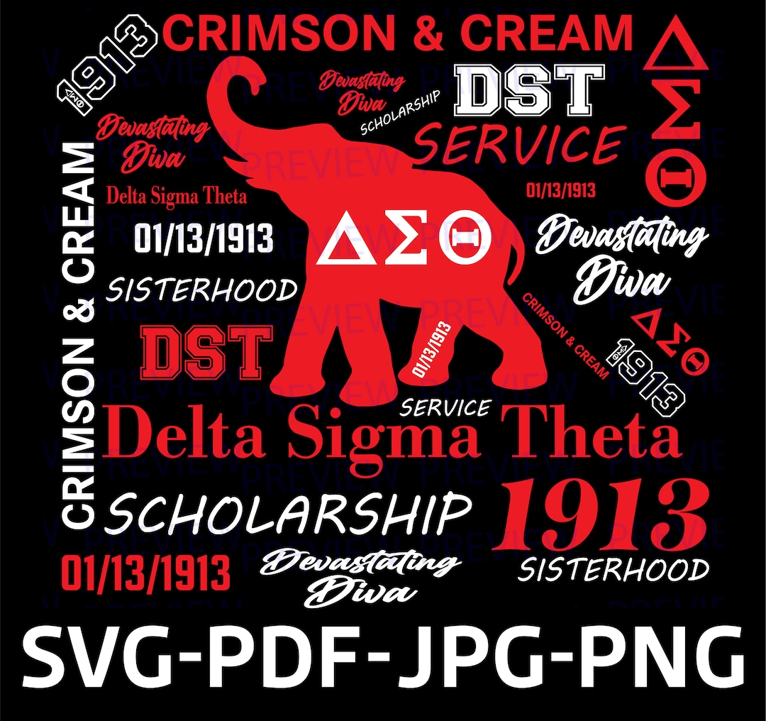 Delta Sigma Theta Multi Design for Black Background Print SVG, Jpg, Png ...