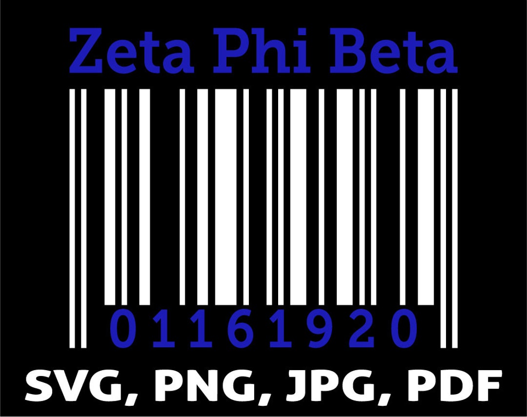 Zeta Phi Beta Barcode T-shirt or Print Design SVG, JPG, Pdf & Png Zip ...