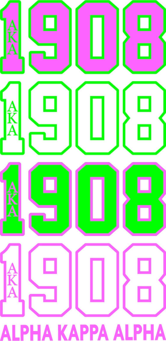 1908 AKA Alpha Kappa Alpha Bundle SVG & PNG Zip File Single - Etsy