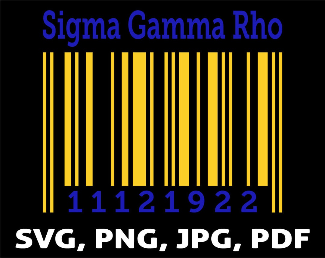 Sigma Gamma Rho Barcode T-shirt or Print Design 1922 SVG, JPG, PNG, Pdf ...