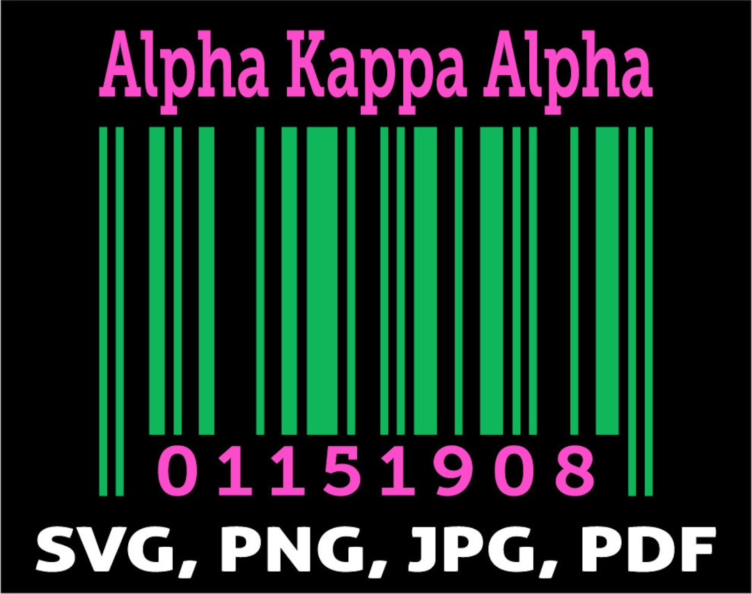 AKA -alpha Kappa Alpha Barcode T-shirt or Print Design Svg & Png Zip ...