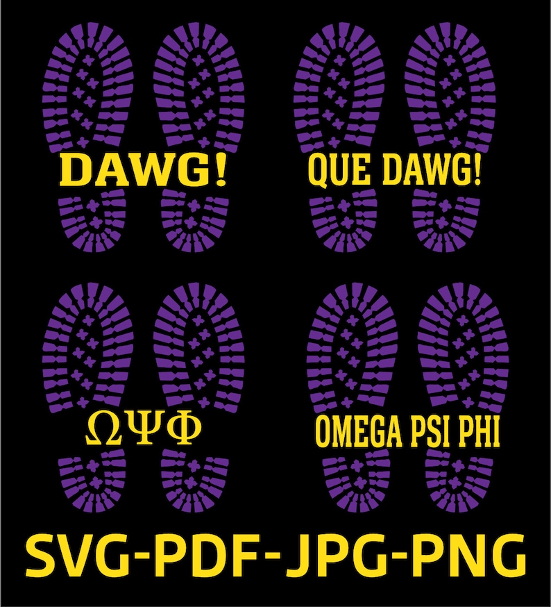 Omega Psi Phi - Q Dog Boots Design Bundle 16 Files Included SVG, Jpg ...