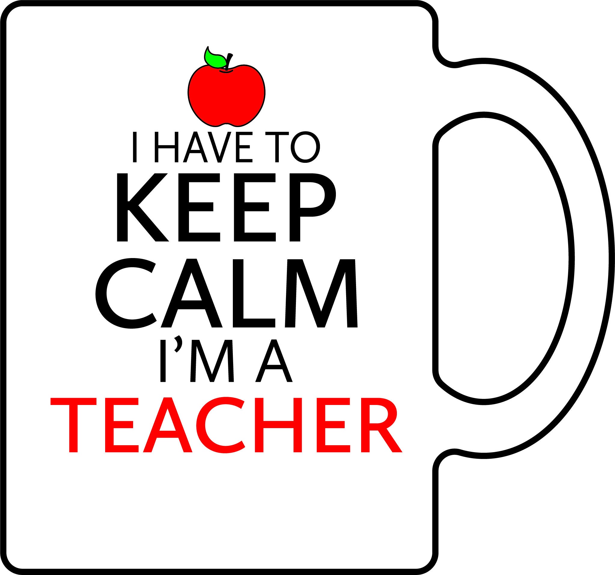 Keep Calm I'm A Teacher SVG & PNG Zip File | Etsy