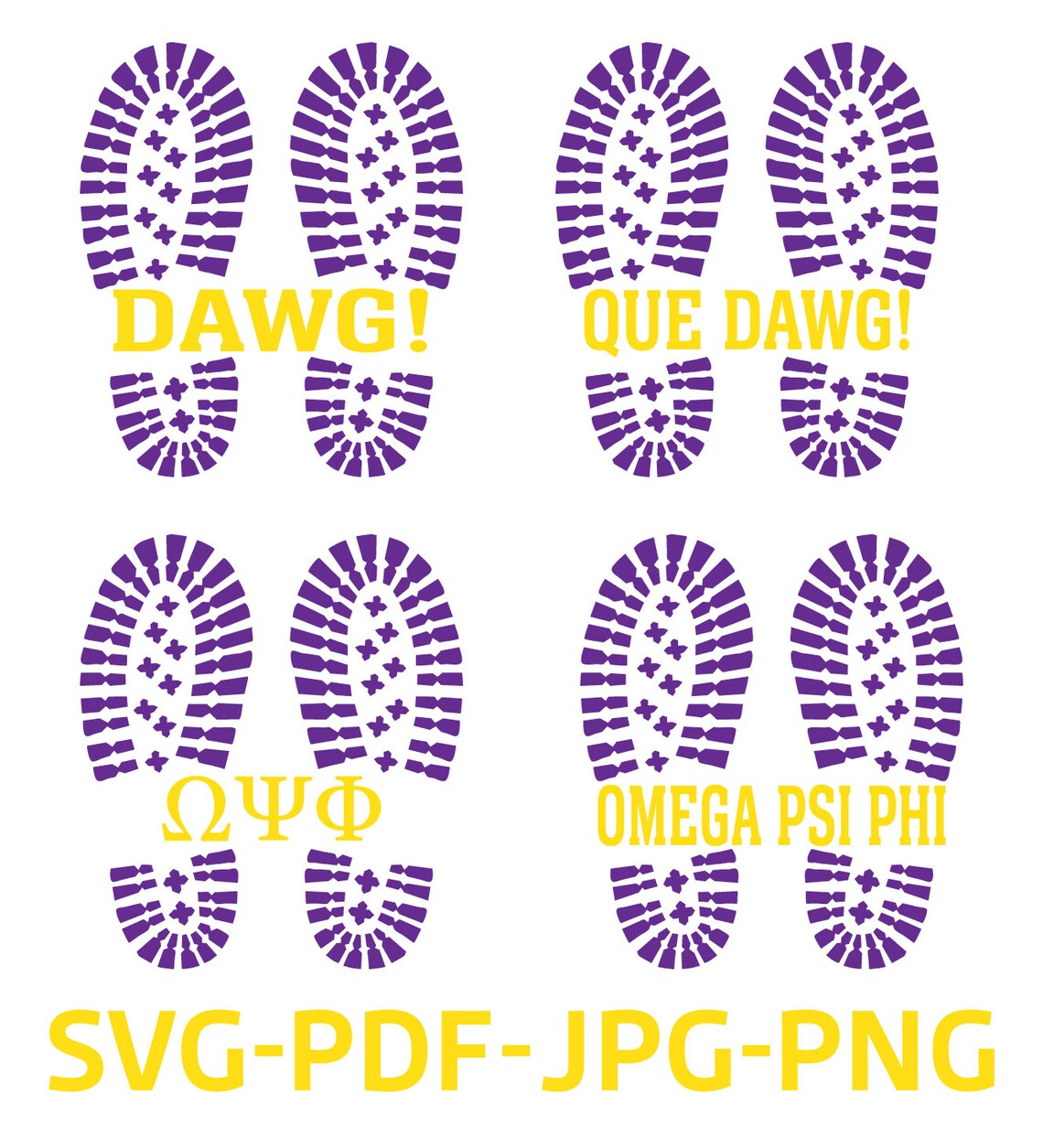 Omega Psi Phi - Q Dog Boots Design Bundle 16 Files Included SVG, Jpg ...