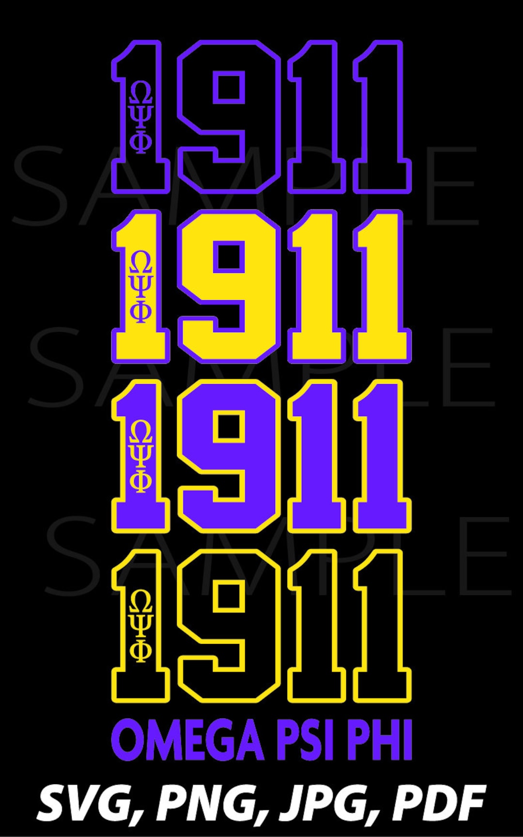 1911 Omega Psi Phi Fraternity- Q Dog Bundle SVG & PNG Zip File- Single ...
