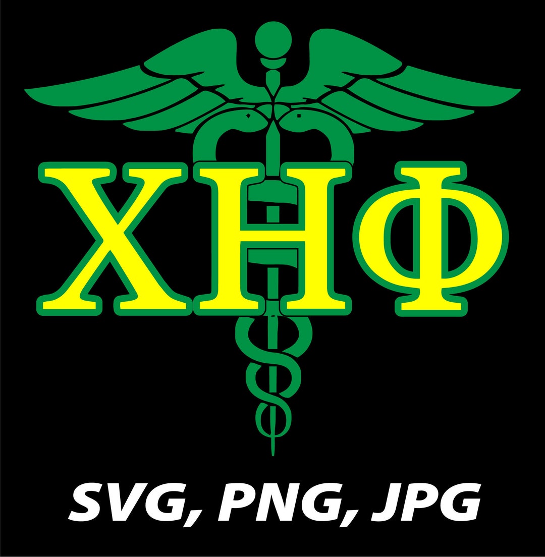 Chi Eta Phi Caduceus Green SVG & PNG Zip File- Layered - Etsy
