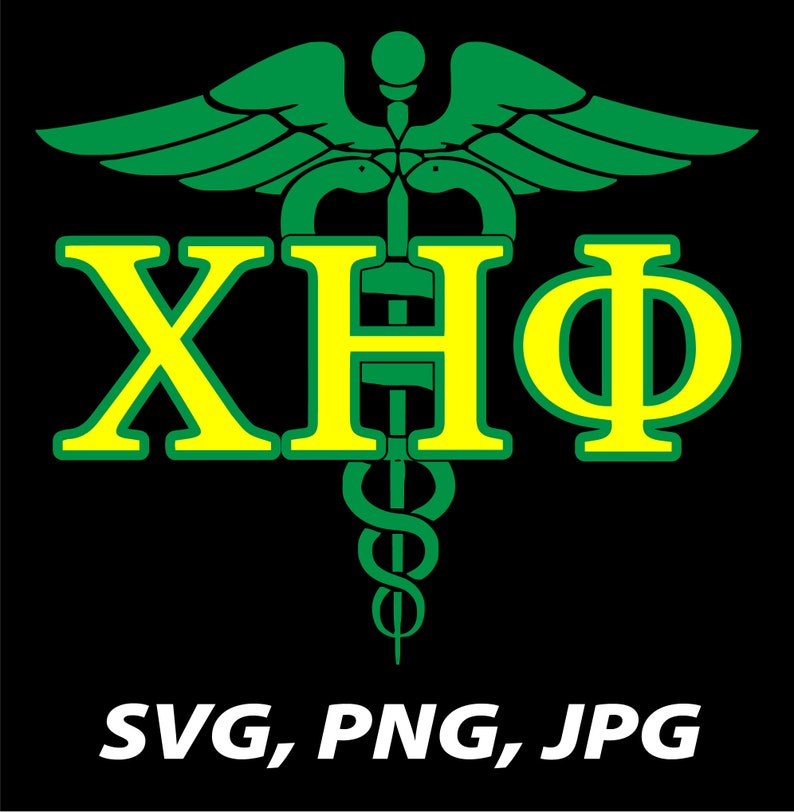 Chi Eta Phi Caduceus Green SVG & PNG Zip File- Layered - Etsy