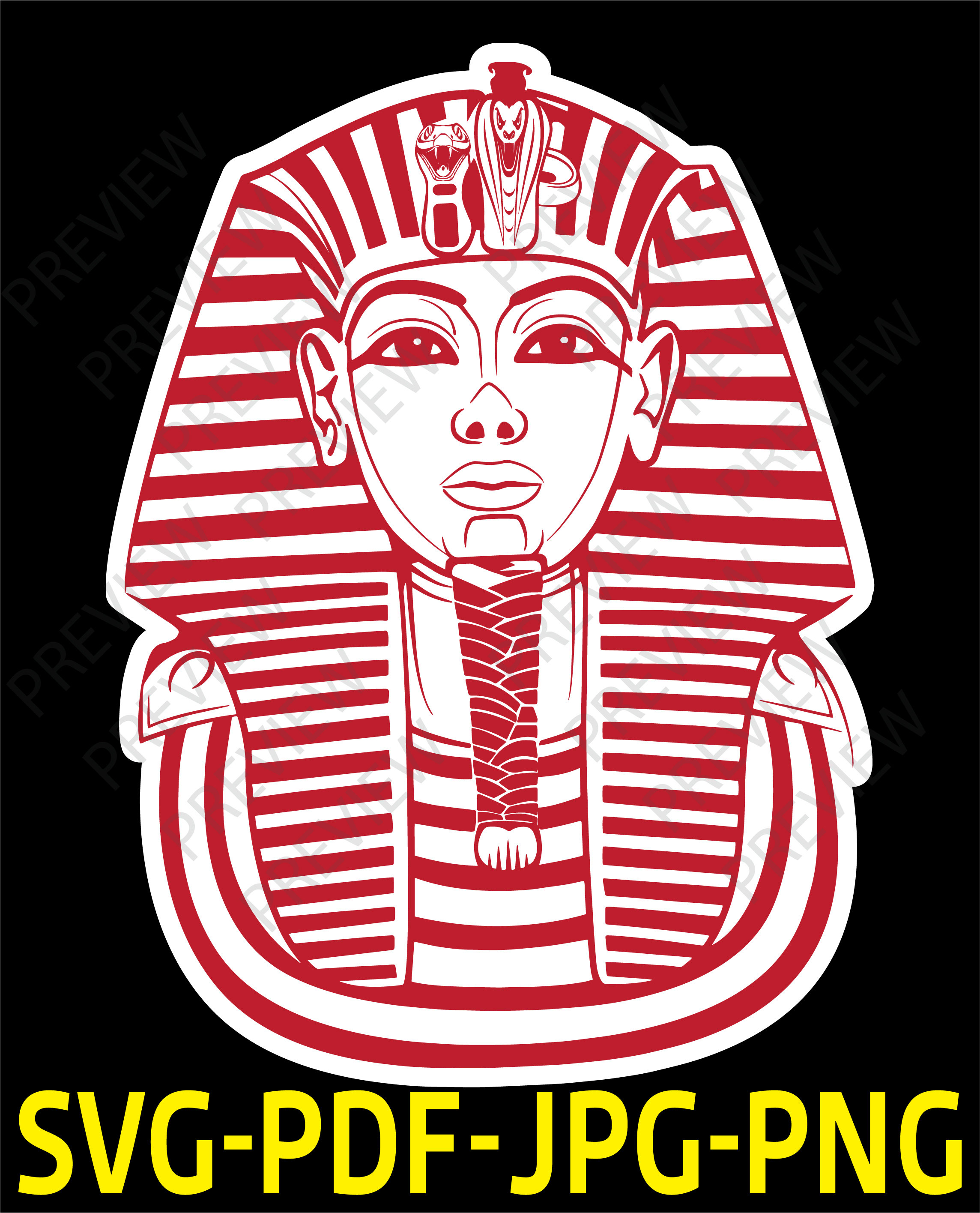 King Tut Mask Drawing