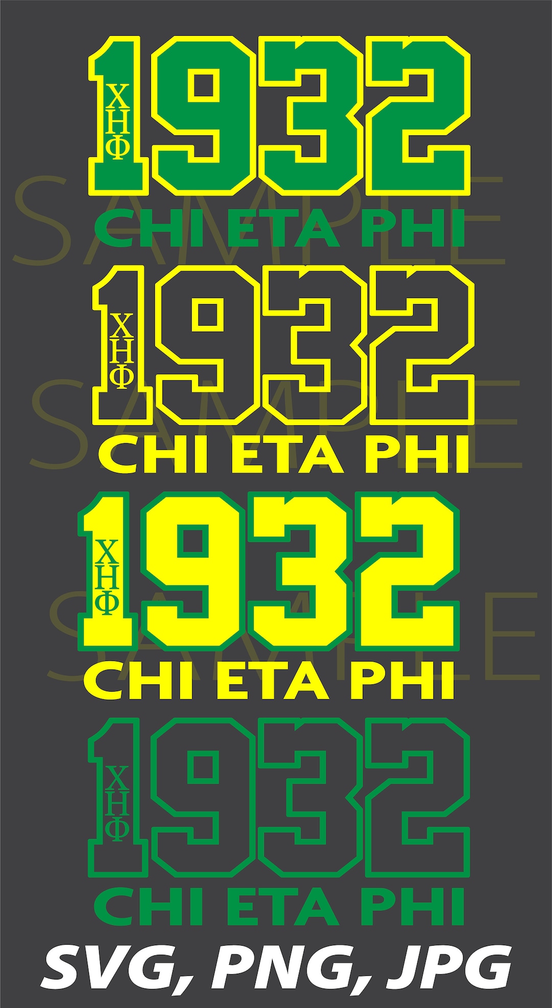 1932 Chi Eta Phi SVG & PNG Zip File- Single Color and Layered - Etsy