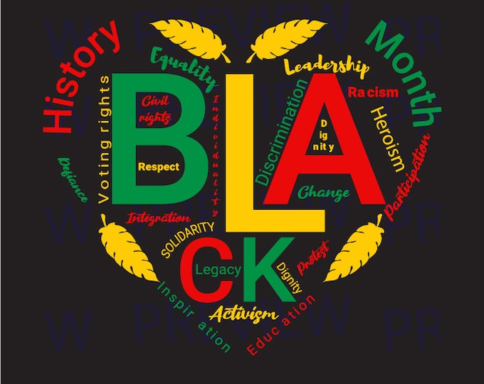 Black History Month Heart Shaped Design Bundle SVG, JPG, Pdf & PNG Zip ...