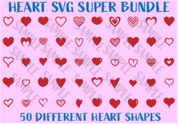 Heart Clipart SVG Super Bundle Zip File - Etsy
