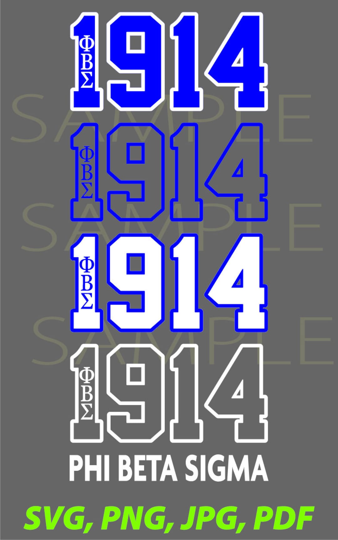 1914 Phi Beta Sigma Fraternity Bundle Svg And Png Zip File Etsy