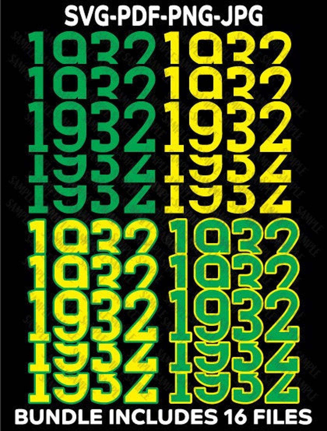 1932 Green and Yellow Chi Eta Phi Bundle SVG & PNG Zip File- Single ...