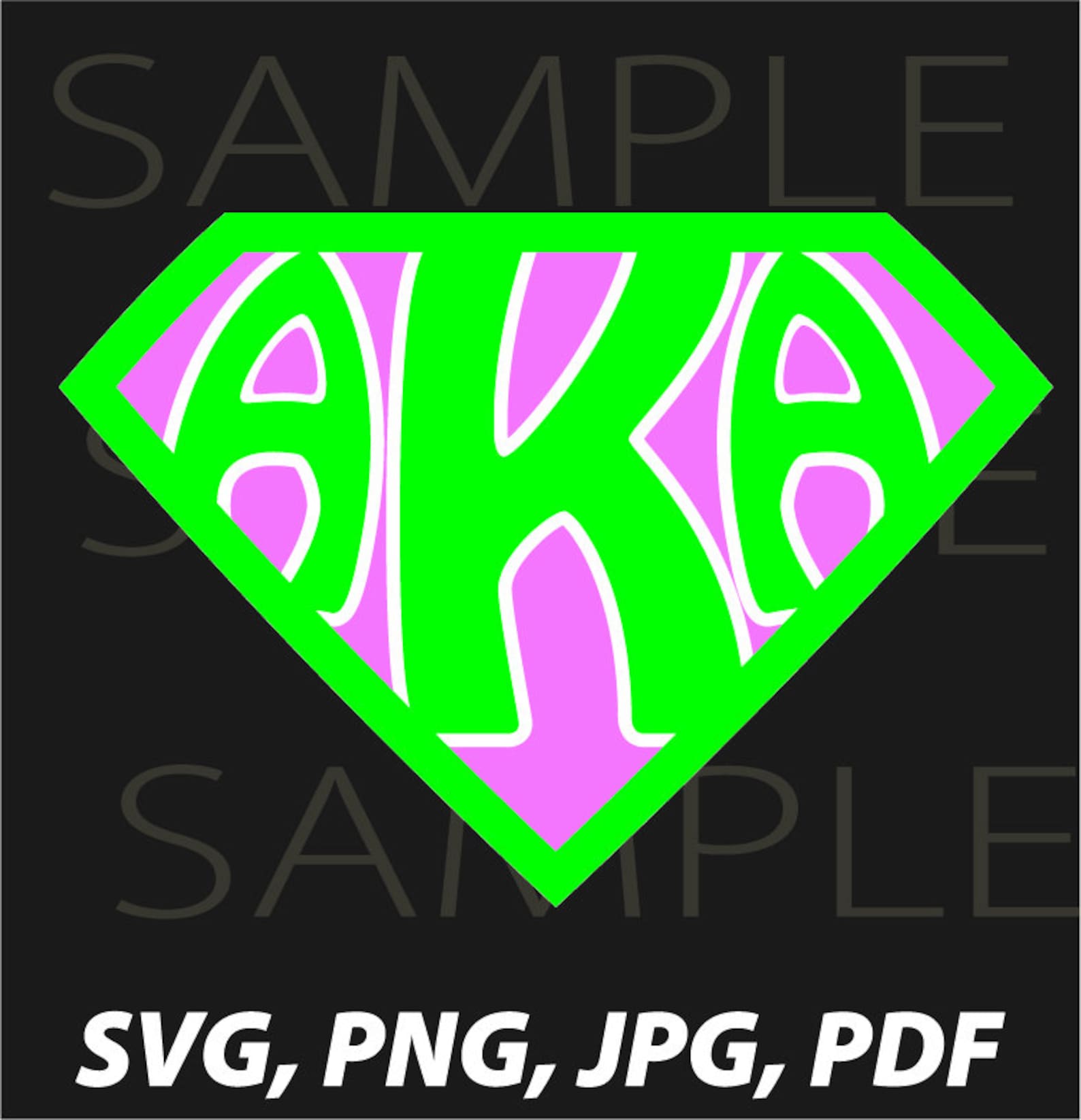 AKA alpha Kappa Alpha Super Shield Design SVG & PNG Zip File | Etsy