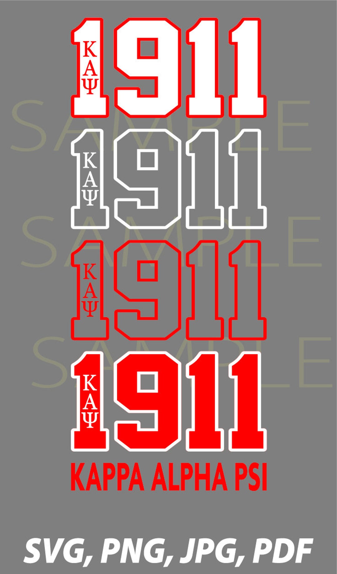 1911 Kappa Alpha Psi Fraternity Bundle SVG & PNG Zip File- Single Color ...